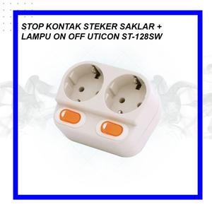 Promo STOP KONTAK ARDE 2 LUBANG UTICON ST128SW + SAKLAR ON OFF - Kota ...