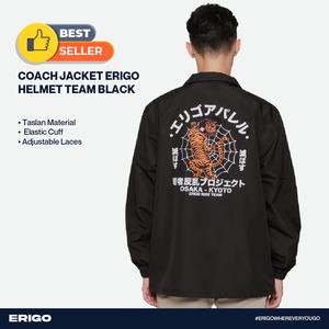 Promo Outerwear Unisex Erigo Coach Jacket Erigo Helmet Team Black - S ...