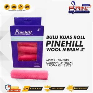 Jual Bulu Kuas Roll PINEHILL wool merah 4" - Refill Bulu Kuas Roll - 1 ...