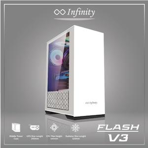Jual CASING GAMING INFINITY FLASH V3 WHITE Tempered Glass - ATX, mATX ...
