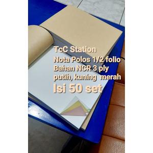 Jual BUKU NOTA BON POLOS 3 PLY 1/2 FOLIO ISI 50 SET BAHAN CARBON NCR ...