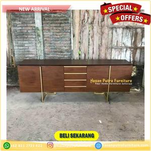 Jual bufet minimalis jati kaki besi gold credenza jati - Kab. Jepara ...