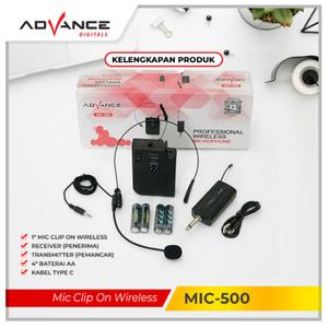Jual Mic Bando Wireless Advance Mic-500 Mic Bando Wireless Mic Clip On ...