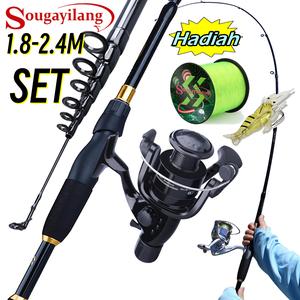Jual Sougayilang Pancing Set 1.8M/2.1M/2.4M Pancing Teleskopik Set Reel - 2.1M 2000 Reel - Kota ...