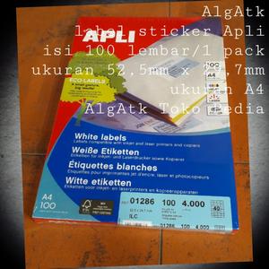 Jual ASLI APLI LABEL WHITE PAPER A4 ISI 100 LEMBAR FOR 4000 UNIT | NEW ...