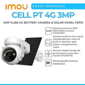 Promo IMOU CELL PT 4G 3MP 2K & SOLAR PANEL FSP12 H265 15.000MAH BATTERY ...