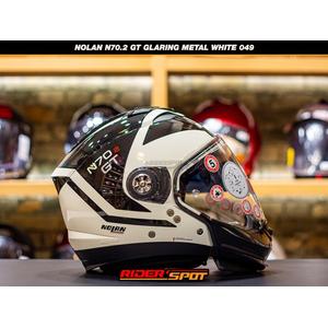 Jual Helm Motor Nolan N702 GT Glaring Metal white 049 Crossover N70.2 ...