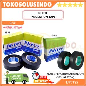 Jual ISOLASI PVC KABEL LISTRIK HITAM NITTO 3/4" / 18MM X 25 METER / 30 ...