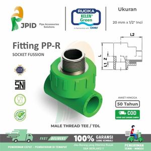 Jual Fitting PPR Male Thread Tee 20 mm x 1/2" Inci Rucika Green - Kota Bekasi - JaringanPipa.ID ...