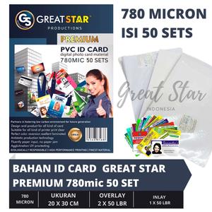 Jual PVC Id Card /BAHAN ID CARD GREAT PREMIUM 780mic 50 SET - Kota ...