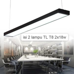 Jual Kap Linear Lampu Gantung Kantor TL T8 LED Balok 120cm 2x18w 120 cm ...