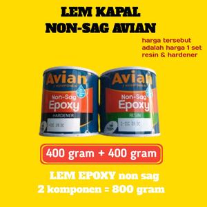 Jual AVIAN-Lem-EPOXY-Non-Sag-2-Komponen (RESIN+HERDENER), Lem Kapal ...