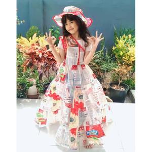 Jual Kostum baju karnaval anak perempuan 8-9 tahun daur ulang plastik ...