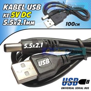 Jual Kabel Konverter USB Port ke 5v Jack DC 5.5mm Adapter Converter Colokan - HITAM 5.5x2.1 ...
