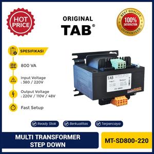 Jual Trafo Step Down 800VA MT-SD800-220 TAB - Output 220V-110V-48V ...
