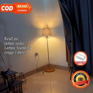 Jual lampu standing lantai tinggi 1 meter hitam tiang gold minimalis ...