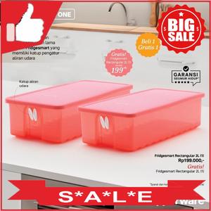 Jual Tupperware Fridgesmart Rectangular 2L Guava 2pcs Tupperware Original - Jakarta Timur ...