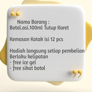 Jual YG4 BOTOL ASI BOTOLASI KACA TUTUP KARET / paket botol asi + ice ...