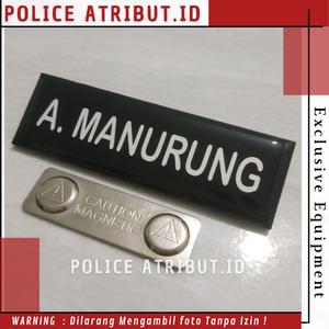 Jual Papan Nama - Name Tag dada pdh pdu full hitam - Magnet - Kab ...