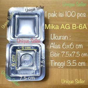 Jual Mika 6A isi 100 / Mika 6 A Tebal / Tray Mika Kue Kotak Kecil 10 cm ...