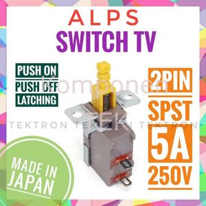 Jual ALPS Switch TV 2pin SPST 5A 250V push on push off latching pus on ...
