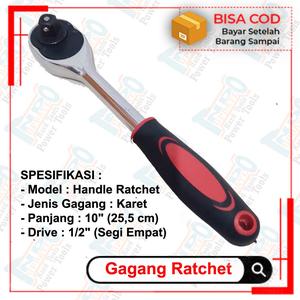 Jual Gagang Kunci Handle Shock Ratchet Stang Wrench 1/2 inch 24T Wrench ...