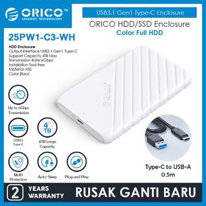Jual ORICO 25PW1-C3 SSD HDD Enclosure 2.5" Inch SATA Type C USB3.1 ...