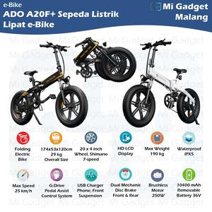 Jual Sepeda Listrik Lipat E Bike ADO A20F+ Folding Fat Tire Electric Bike - Kota Bogor ...