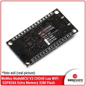 Jual Wemos Nodemcu V3 Ch340 Esp8266 Lua Wifi Module Extra Memory 32M ...