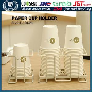 Jual Rak Cup Holder Dispenser Paper Cup Organizer 1/2 Slot - Single ...