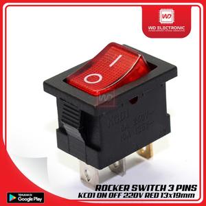 Jual Rocker Switch 3 Pin Kcd1 Saklar On Off Merah 220V 13X95Mm ...