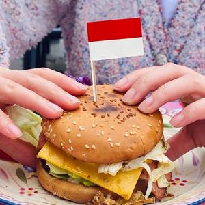 Jual Isi 100 Tusuk Gigi Bendera Indonesia Bendera Burger Merah Putih ...