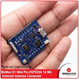 Jual Wemos D1 Mini Pro Esp8266 16Mb Board With External Antenna ...