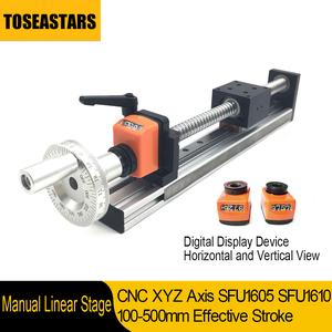 Jual CNC Manual Sliding Table 100-500mm Effective Stroke Linear Guide ...