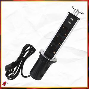Jual Stop Kontak Meja Tanam 3 Mata 2 Port USB Colokan Meja Pull Pop UP ...
