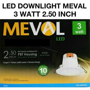 Jual LED Downlight 3W MEVAL 2,5" WIDE Lampu Plafon Tanam 3 Watt 2.5 ...