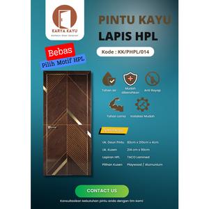 Jual NEW Pintu HPL TACO + Kusen Kayu Desain Mewah List Emas Anti Rayap ...
