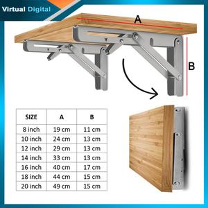 Jual Engsel Meja Lipat Dinding Siku L Bracket Ambalan Penyangga Alas ...