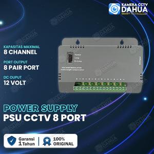 Promo POWER SUPPLY 8CH 8 PORT PSU ADAPTOR CCTV DC 12 VOLT 1 AMPERE ...