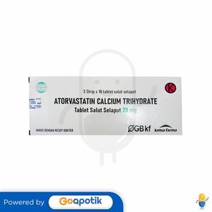 Jual ATORVASTATIN CALCIUM TRIHYDRATE KIMIA FARMA 20 MG BOX 30 TABLET ...