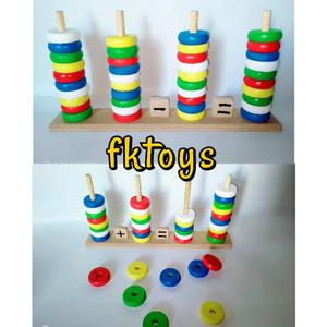 Jual balok menara hitung susun 40_Mainan kayu edukasi - Kota Bekasi ...