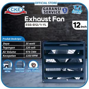 Jual Exhaust Fan CKE Shutter 12 Inch 220V Dinding ESS-B12/1 Tembok ...