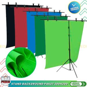Jual Stand Background Green Screen / Backdrop Stand 2m Foto Studio ...