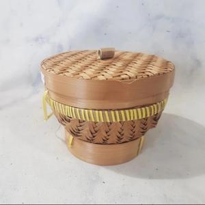 Jual Bakul bambu mini/ Bakul bambu kecil tutup ukuran 1 liter nasi D 19 ...