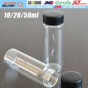 Jual 5Pcs Botol Kaca Vial Tester Sample Botol Bening Tutup Ulir 10 20 ...