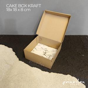 Promo (18x18x8 cm) Box Kue Kardus / Cake Box Kraft/ Boks Kue Bolu / Dus ...