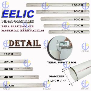 Jual EELIC PIA-PVC4I PIPA PVC UKURAN 4 INCH 7 CM PIPA SALURAN AIR DAN ...