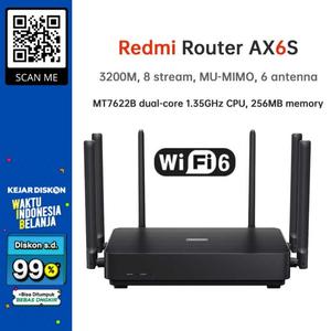 Promo Router Redmi AX6S WiFi 6 Gigabit Dual Band 2.4/5.0GHz 6 Antena ...
