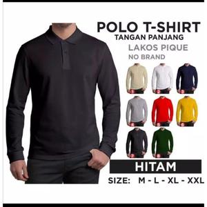 Jual KAOS POLO SHIRT LENGAN PANJANG KERAH POLOS BAJU PRIA WANITA WANGKI ...