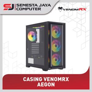 Jual VENOMRX AEGON FREE 4 FAN ARGB VENOM RX ATX GAMING CASE - Kab ...